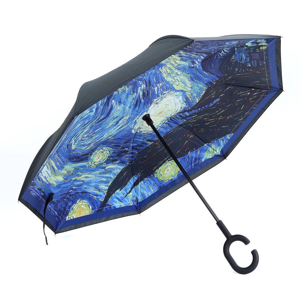 Starry Night in the Rain Upside Down Umbrella in Blue F977 – MK Gallery ...